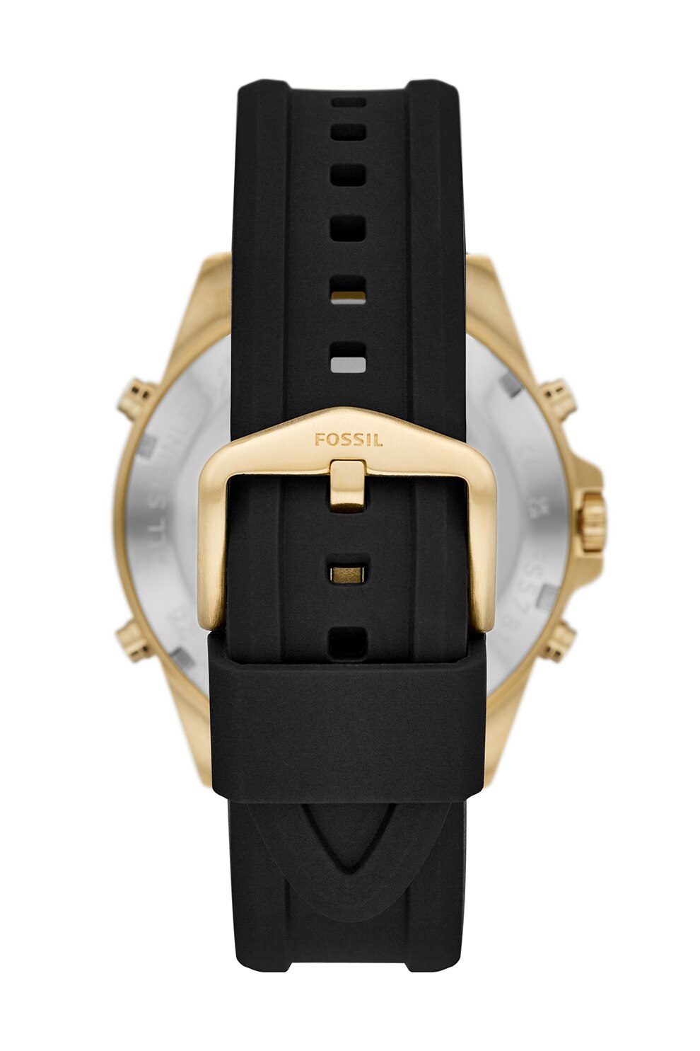 Fossil, Ceas digital analog cu detaliu logo, Negru/Auriu - eMAG.ro