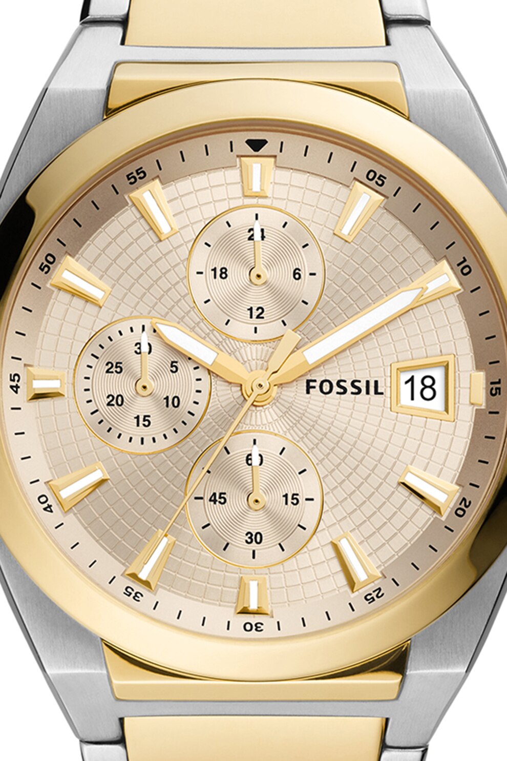 Fossil, Двуцветен часовник с хронограф, Сребрист/Златист - eMAG.bg