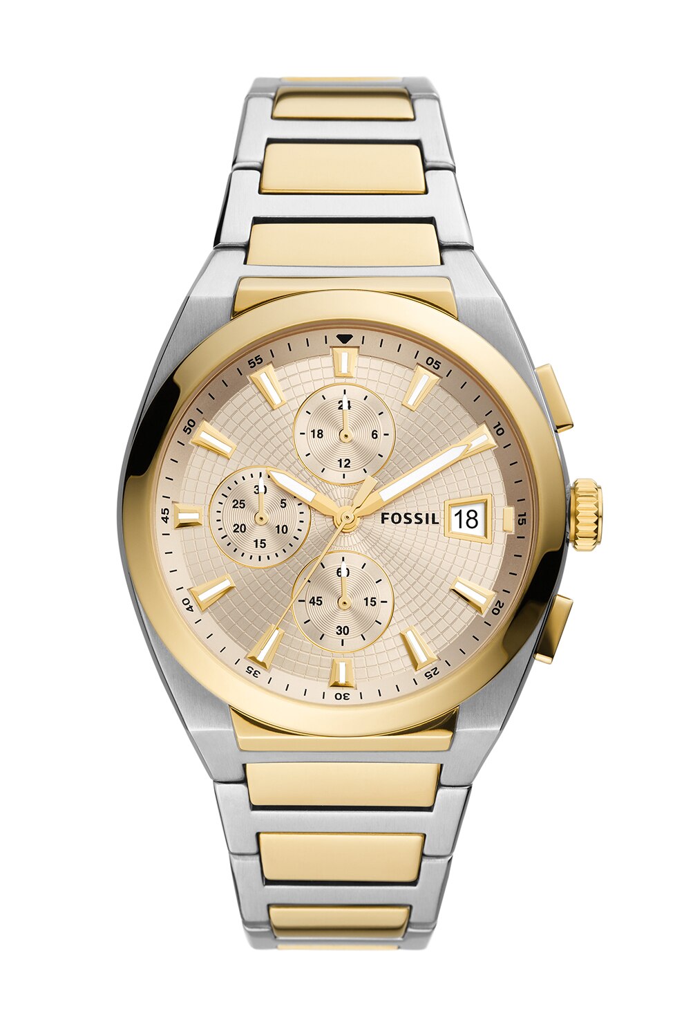 Fossil, Двуцветен часовник с хронограф, Сребрист/Златист - eMAG.bg