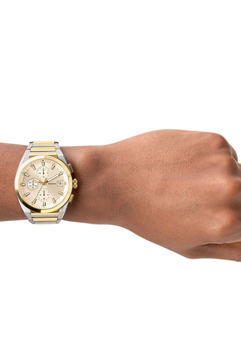 Fossil, Двуцветен часовник с хронограф, Сребрист/Златист - eMAG.bg