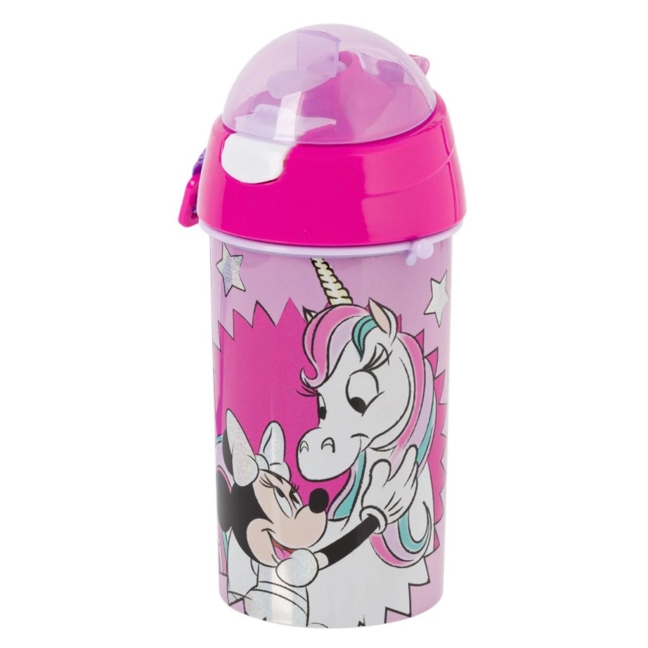 Sticla de apa, Zola®, pentru copii, de plastic,roz, model cu Unicorn si ...