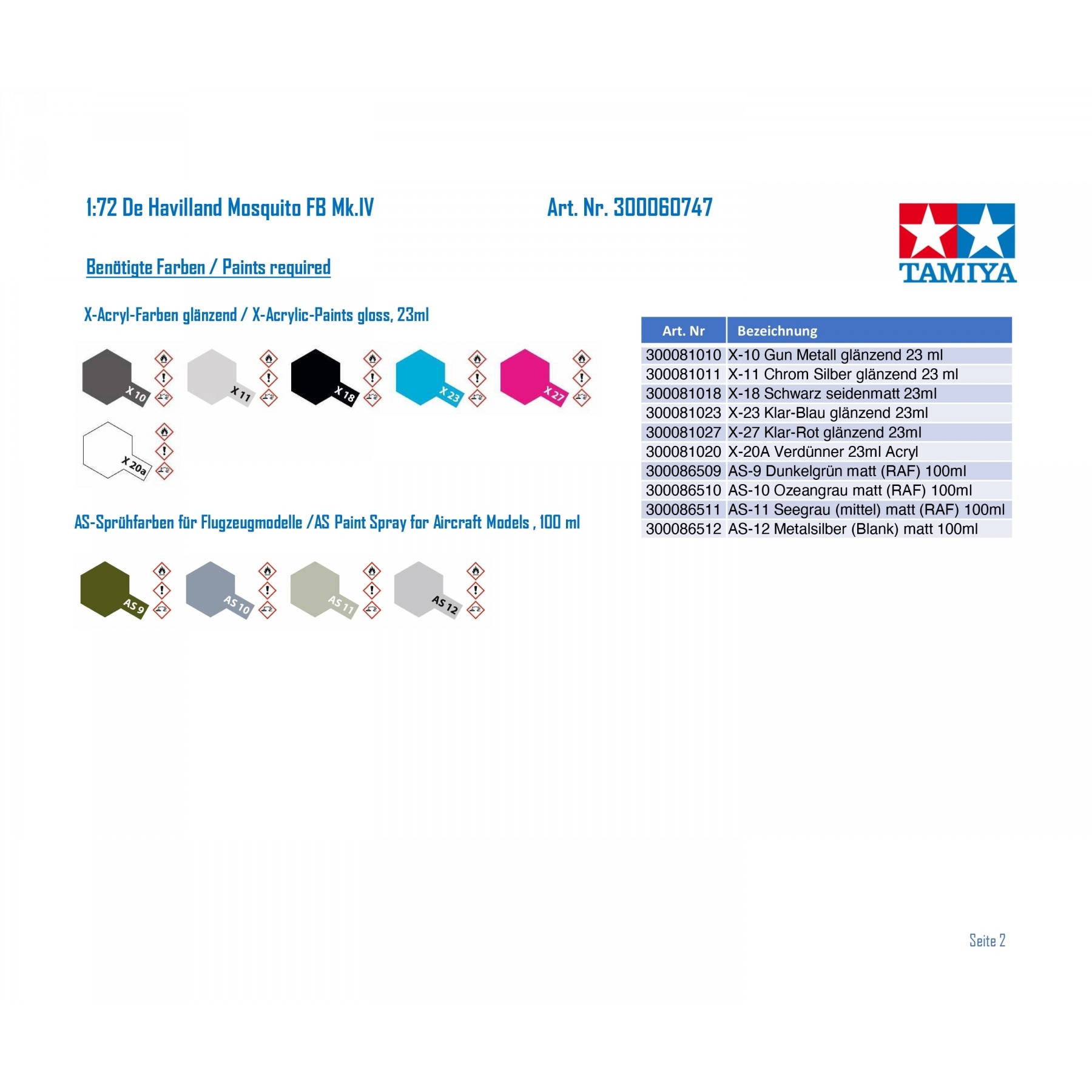 Tamiya De Havilland Mosquito FB Mk.VI/NF Mk.II repülőgépmodell 1:72 TAM ...