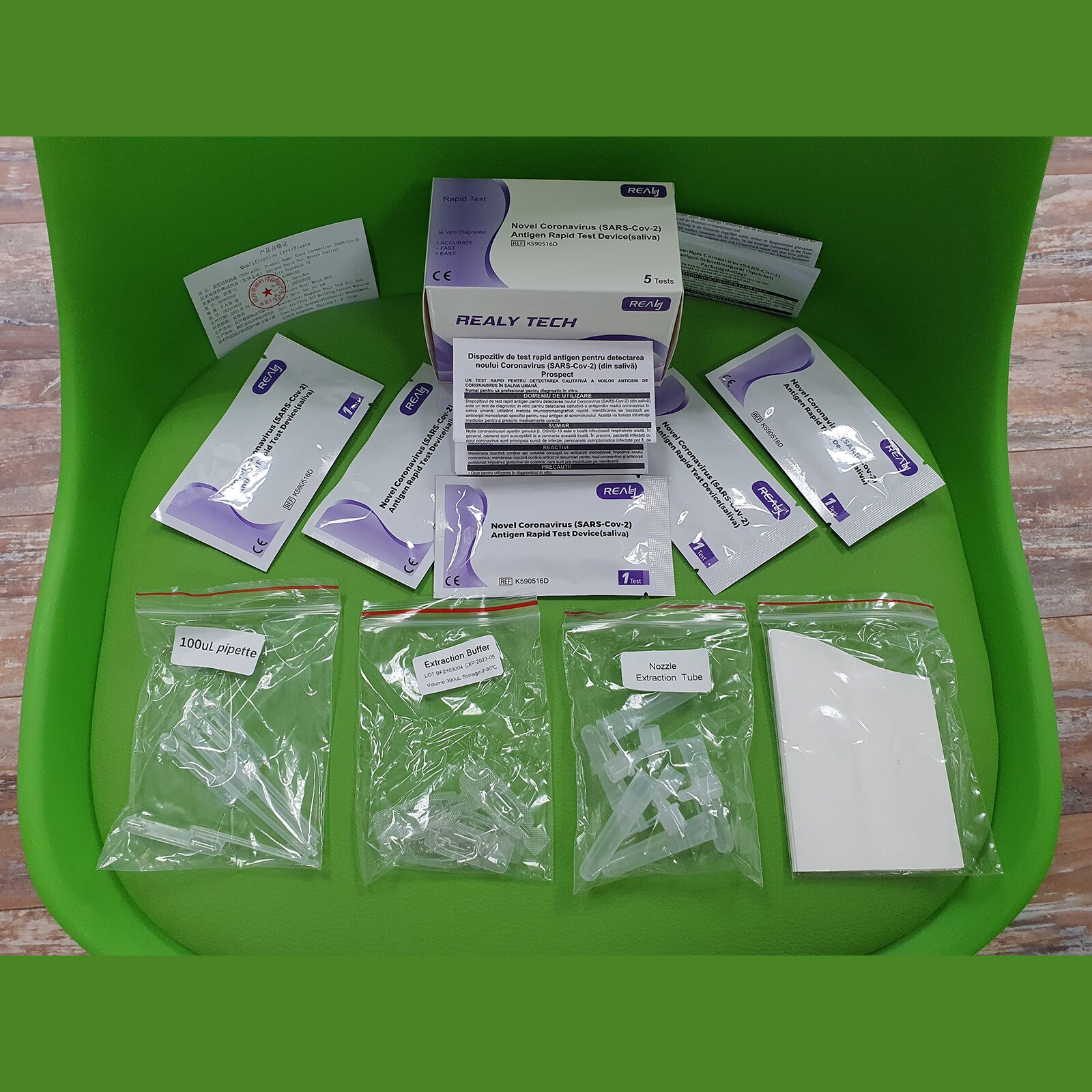 Set 5 Teste Rapide Saliva Covid-19 Antigen, Realy Tech, pentru uz ...