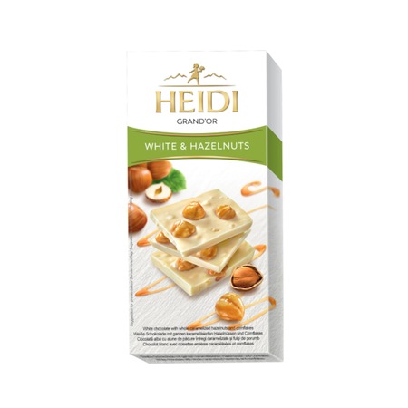 Ciocolata alba cu alune de padure, Heidi Grand'Or White & Hazelnuts ...