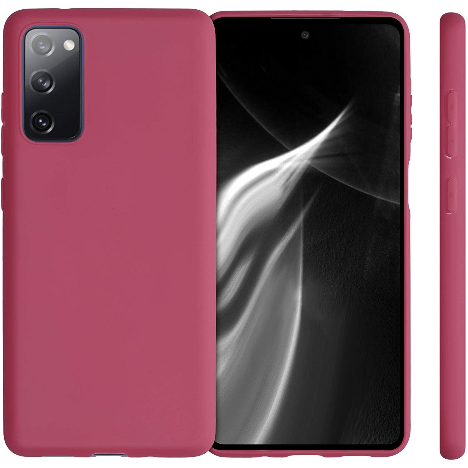 Husa protectie compatibila cu Samsung Galaxy S20 FE, ultra slim, silicon Visiniu, cu interior de ...