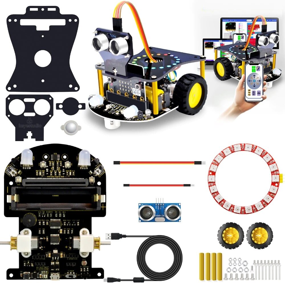 Kit start Masina inteligenta cu Microbit v2, KS0426 - eMAG.ro