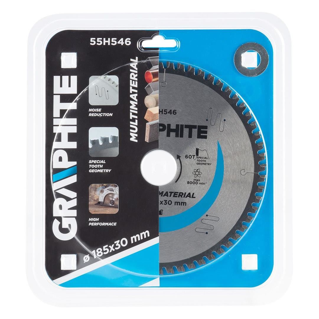 Disc circular vidia, multimaterial, 60 dinti, 185x30 mm, Graphite - eMAG.ro