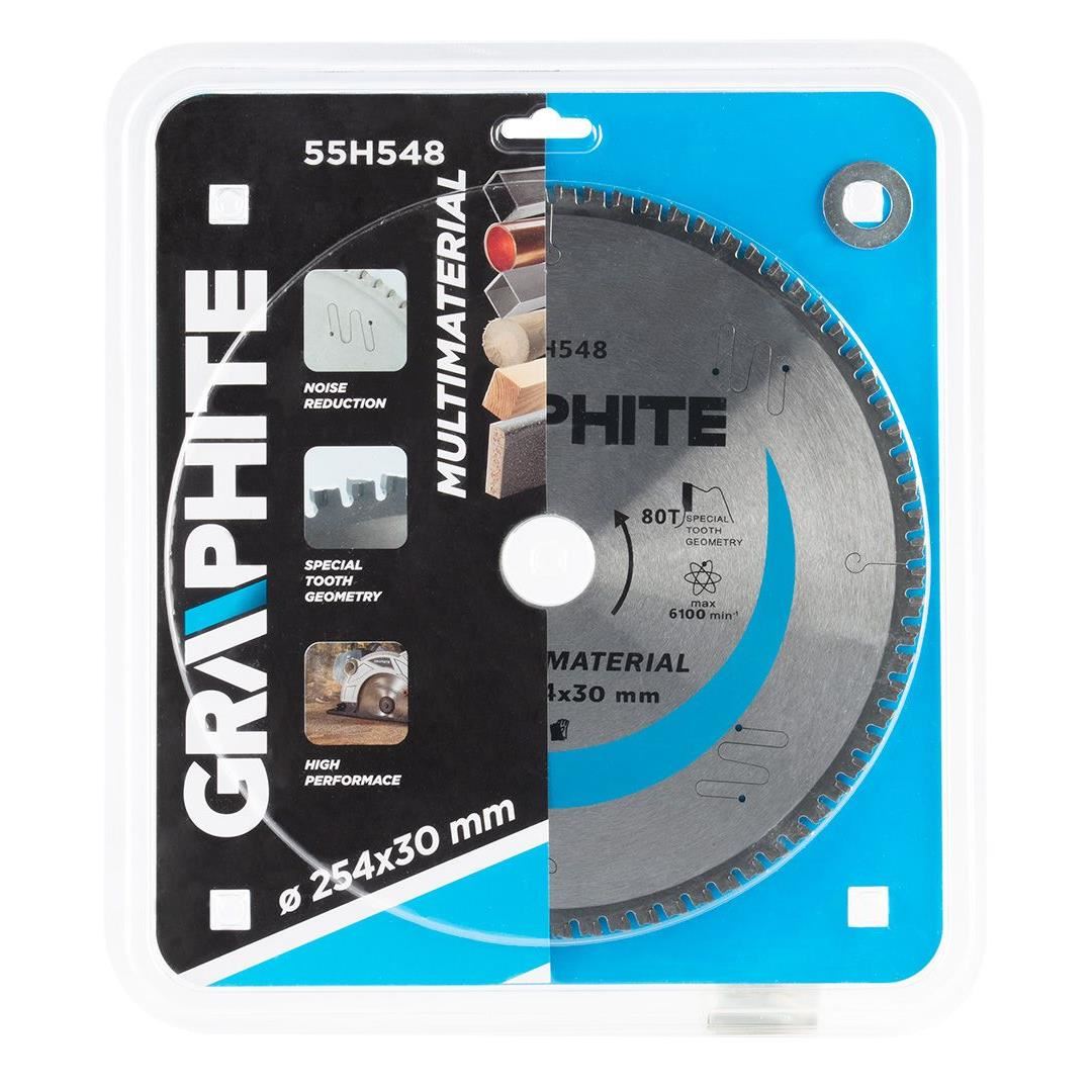 Disc circular vidia, multimaterial, 80 dinti, 254x30 mm, Graphite - eMAG.ro