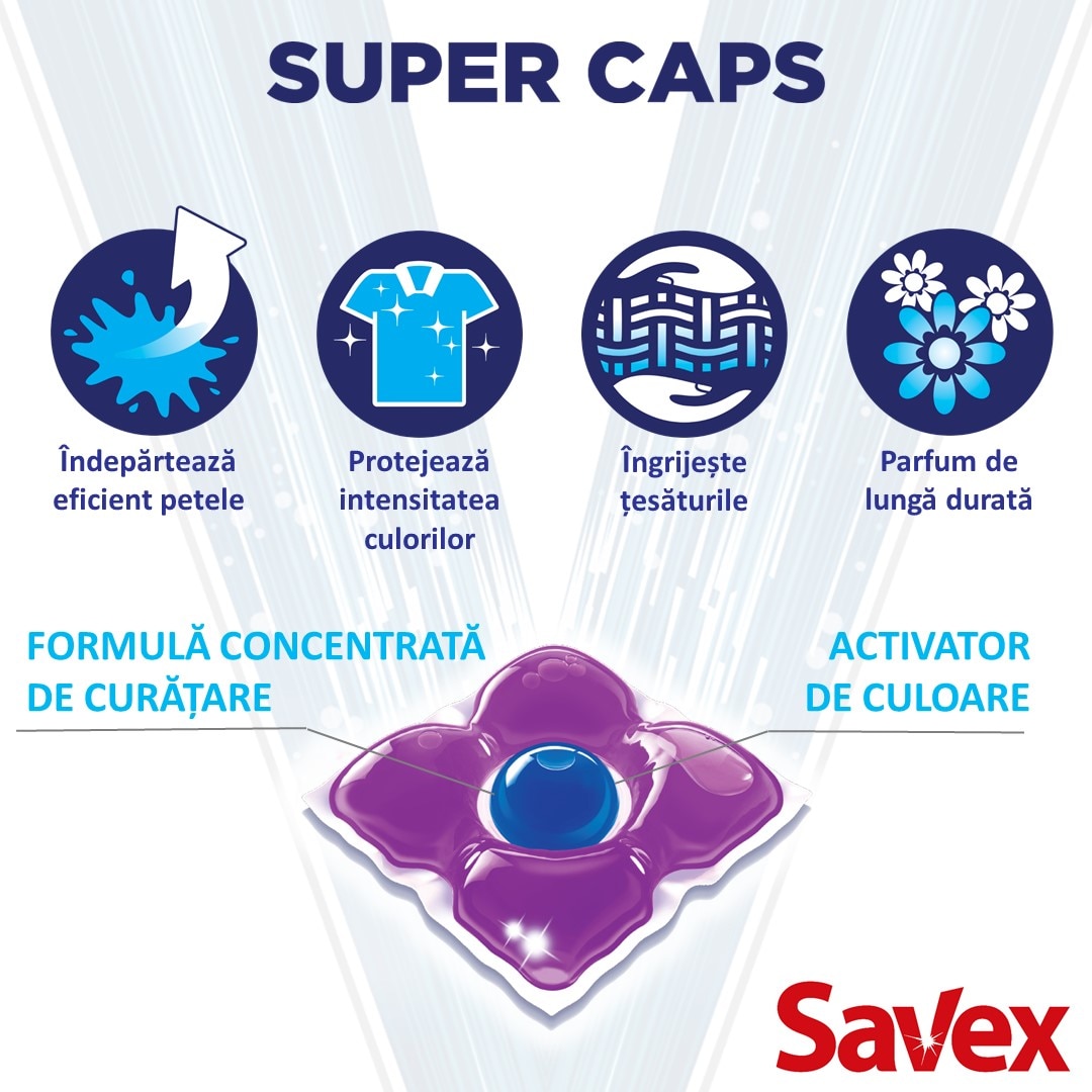 Detergent Savex Super Caps Color, 42 spalari - eMAG.ro