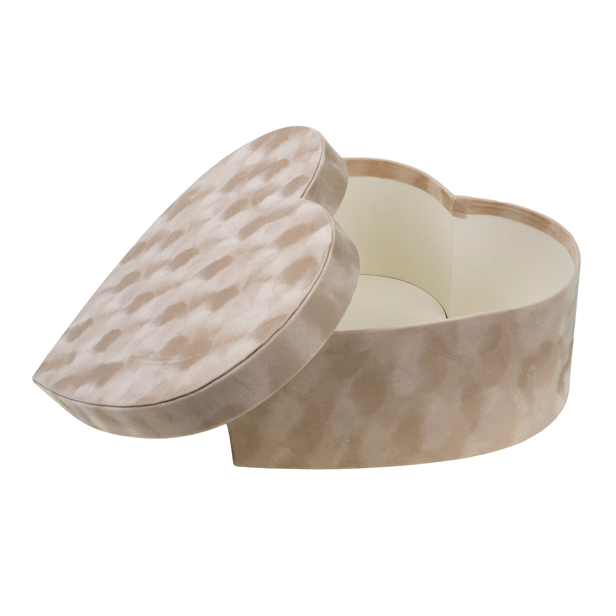 Set 3 cutii in forma de inima din catifea, crem, / CD 4380-CREM - eMAG.ro