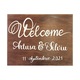 Panou Welcome nunta personalizat, lemn de plop, maro, 70*55 cm - eMAG.ro