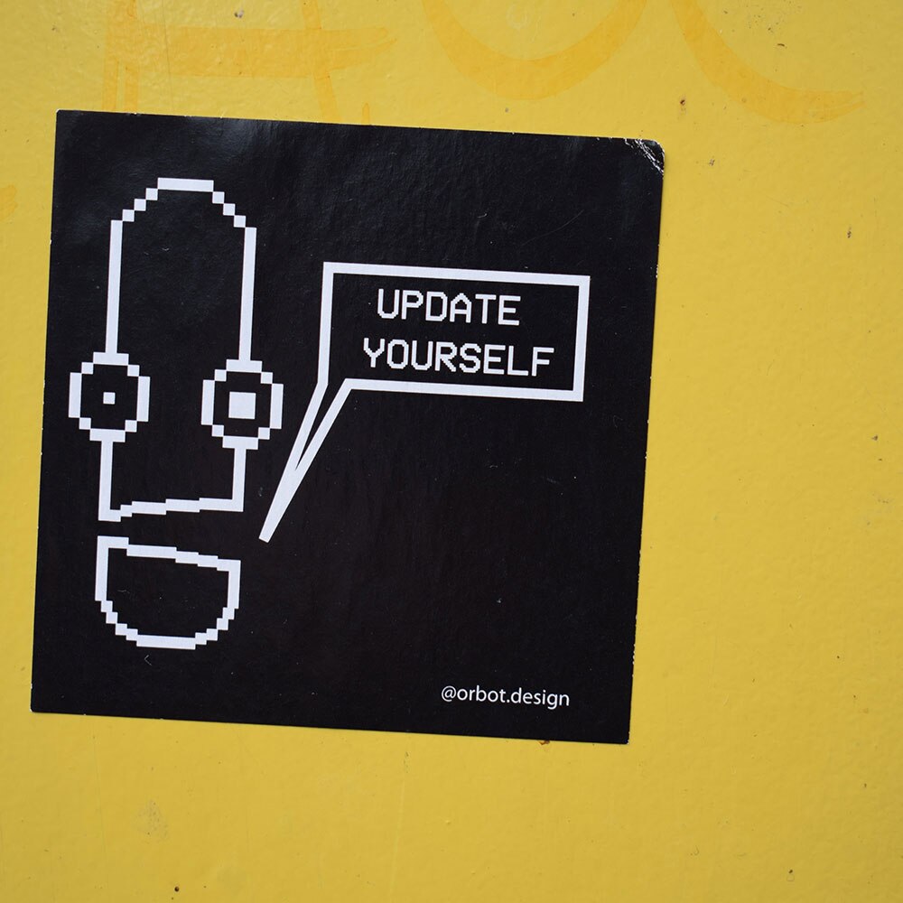 Autocolant Art Star pentru mobilier, Update yourself, Mesaje ...