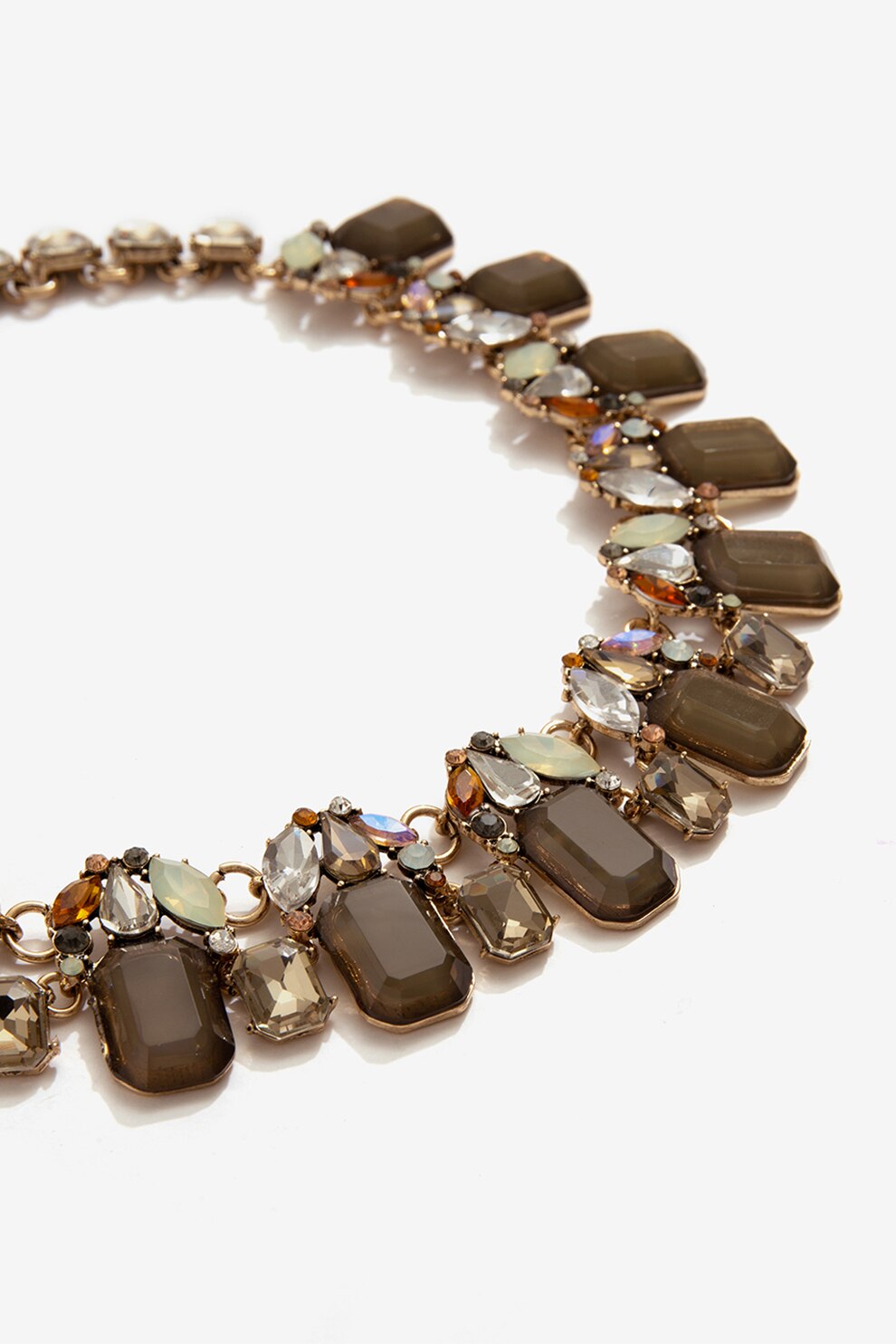 NALI, Colier la baza gatului, cu cristale, Maro bronz/maro inchis - eMAG.ro