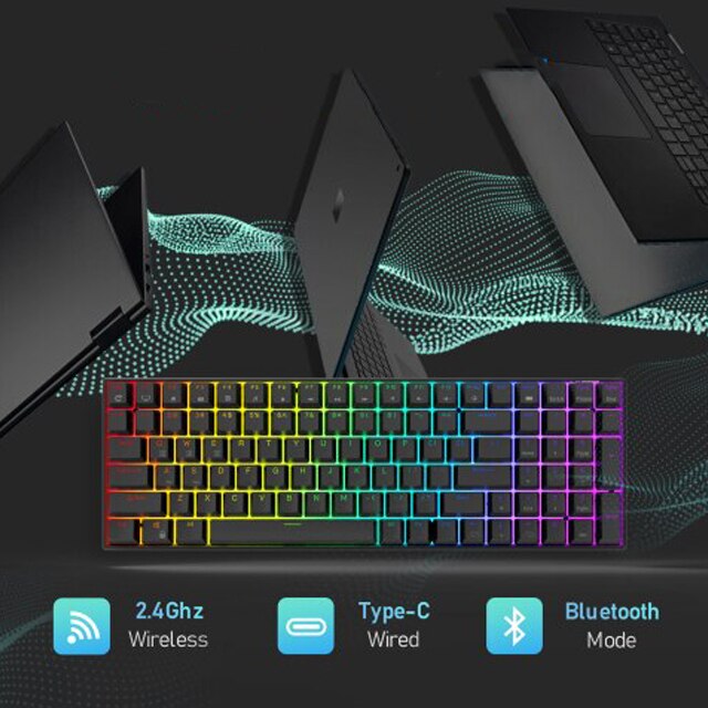 Royal Kludge RK100 mechanikus gamer billentyűzet, 100 gomb, hotswap ...