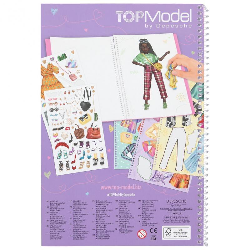 Carte de colorat Top Model, Dress Me Up, Cu 165 stikere - eMAG.ro