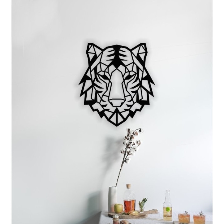 Decor Personalizabil Geometric perete Tigru din lemn 35 cm x 38 cm ...