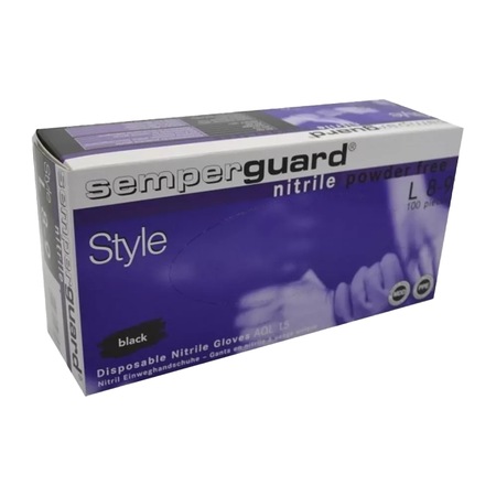 Semperguard Style fekete púdermentes nitril kesztyű L 100 db - eMAG.hu