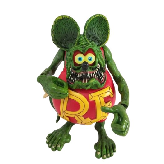 Figurina Rat Fink, Plastic, 12 cm, Verde/Rosu - eMAG.ro