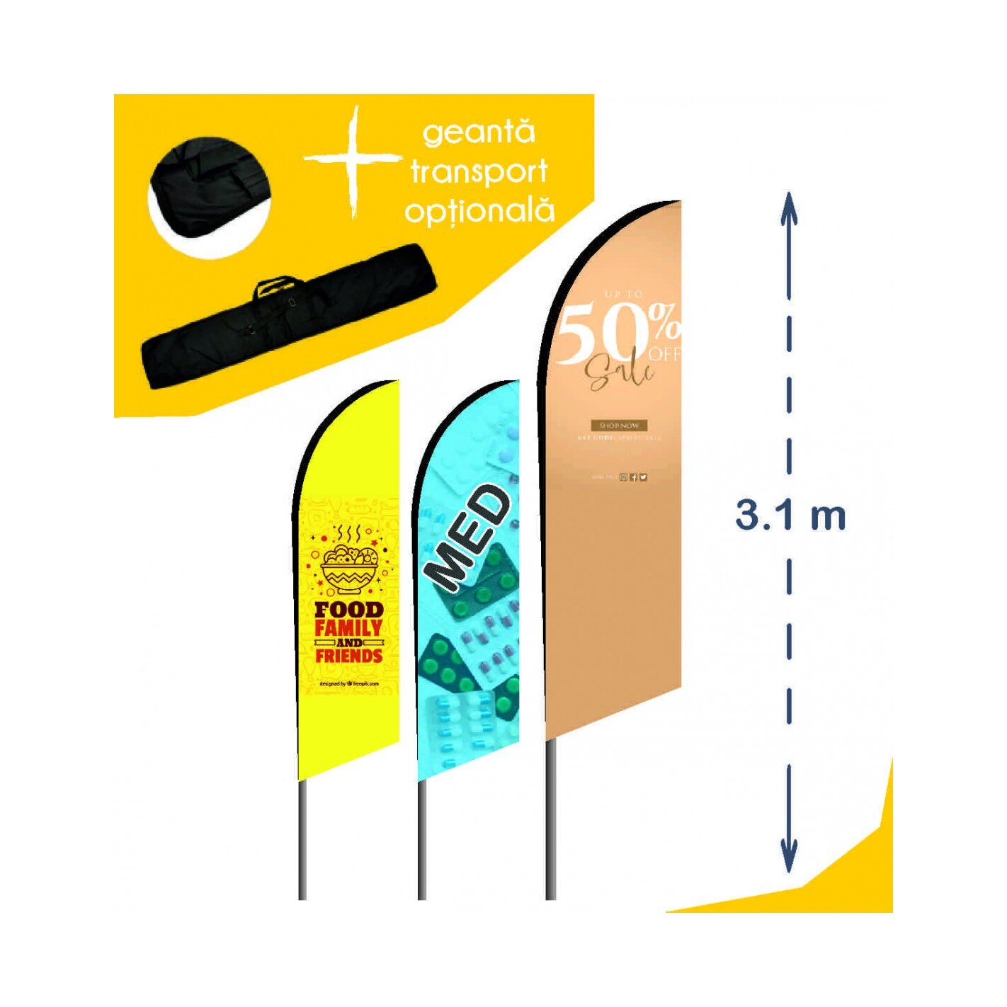 Catarg Steag Pana - 3,1 m Av - eMAG.ro