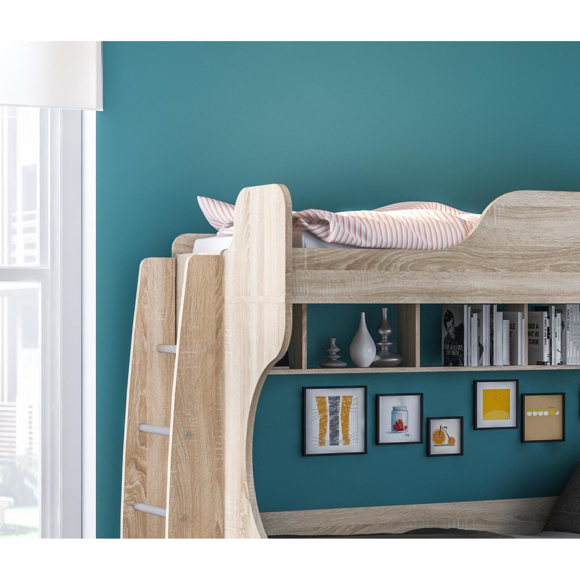 Pat supraetajat Sani Mambo SB-2871 210,4x95x170,4 cm Stejar sonoma cu ...