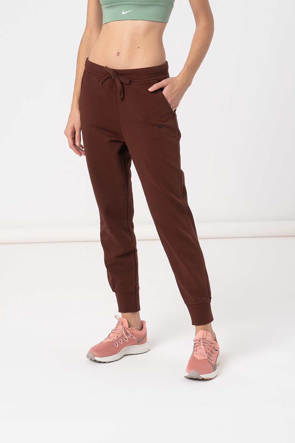 Nike, Фитнес панталон с Dri-FIT и връзка, Коняк, XL - eMAG.bg