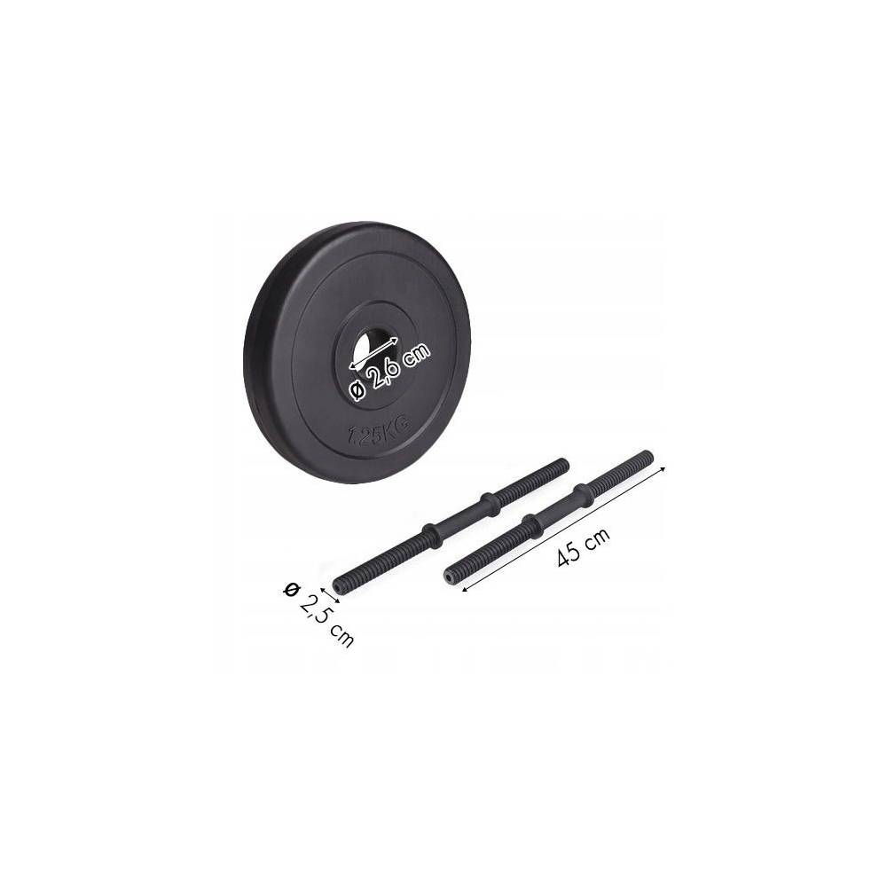 Set 2 Greutati Bigshot BSH210BLK Fitness 20kg, 2 x 10kg, 12 Elemente cu ...