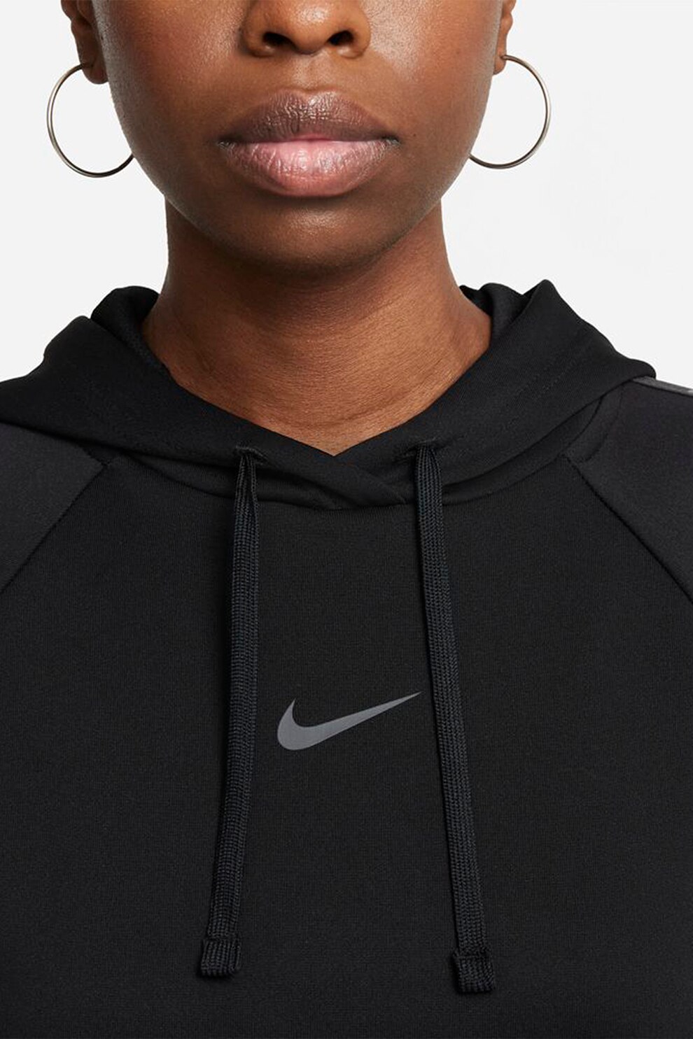 Nike, Hanorac cu buzunar kangaroo si detalii logo, Negru, L - eMAG.ro