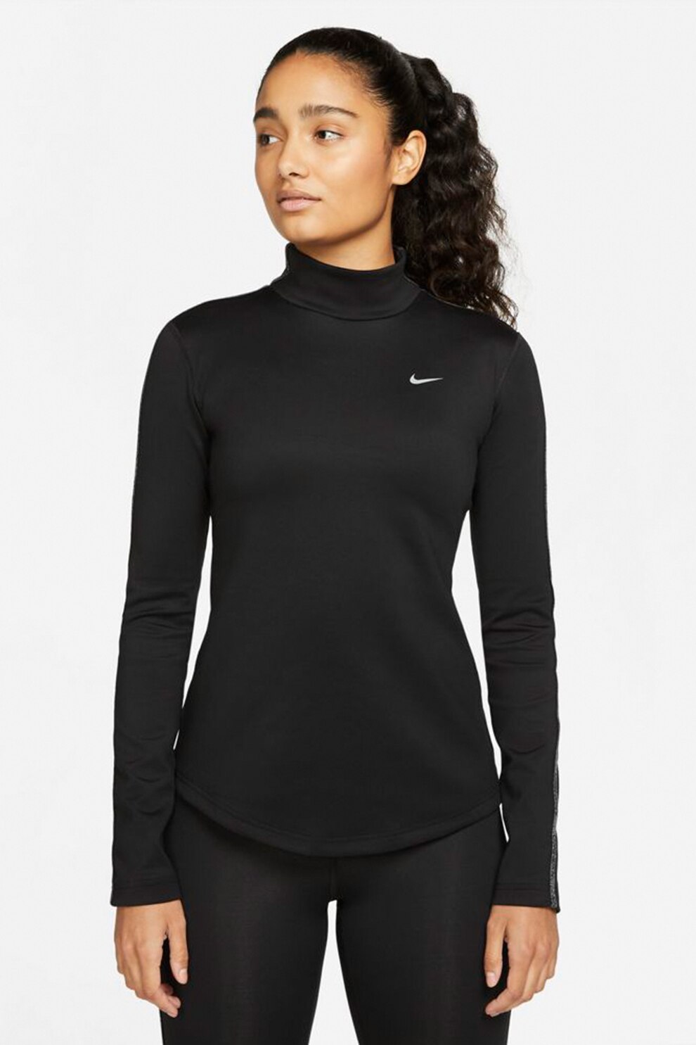 Nike, Bluza cu guler inalt pentru fitness Therma-FIT, Negru, L - eMAG.ro