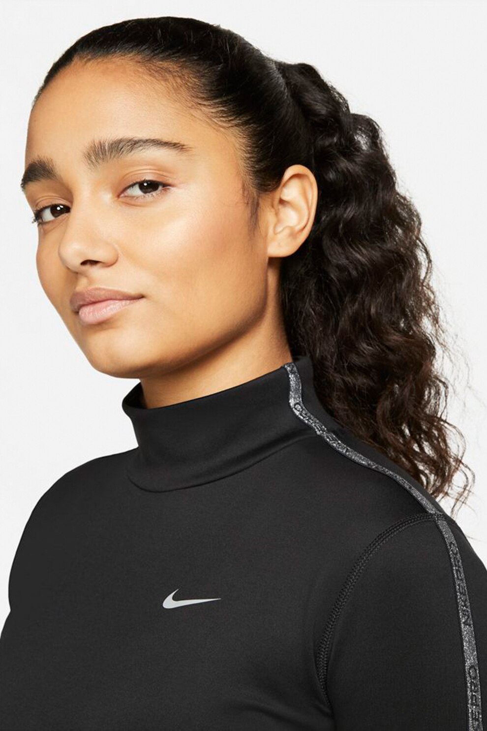 Nike, Bluza cu guler inalt pentru fitness Therma-FIT, Negru, L - eMAG.ro