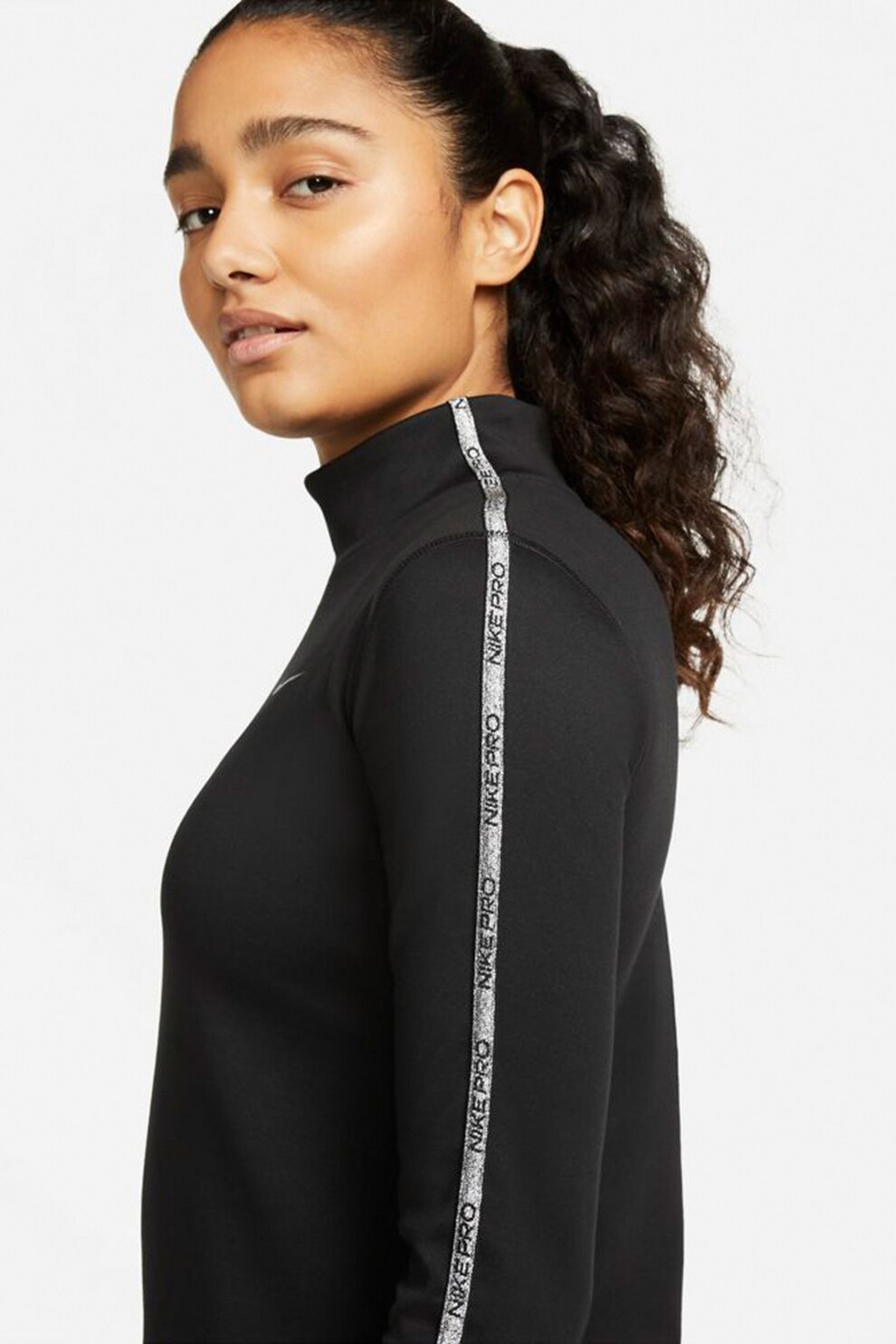 Nike, Bluza cu guler inalt pentru fitness Therma-FIT, Negru, L - eMAG.ro