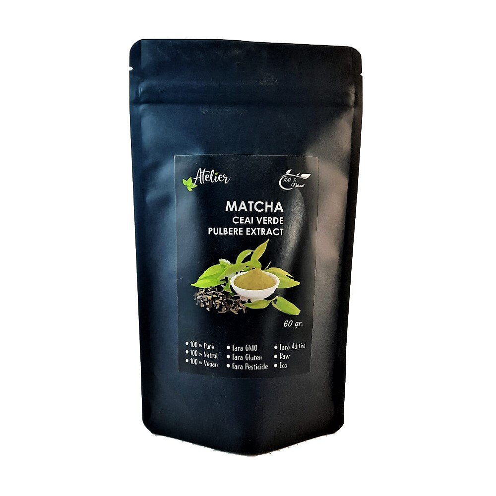 Pulbere de Matcha ( Ceai Verde), Atelier, Raw Vegan,60 grame - eMAG.ro