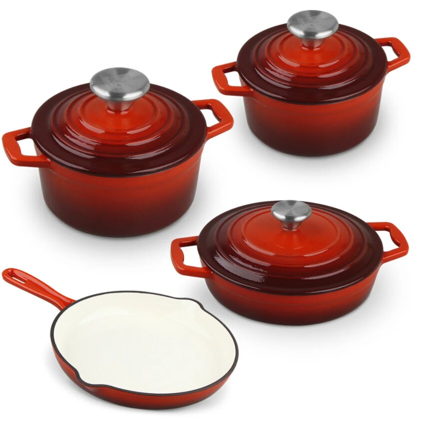 Set oale fonta masiva Xanten Premium Red, emailate 4 piese - eMAG.ro