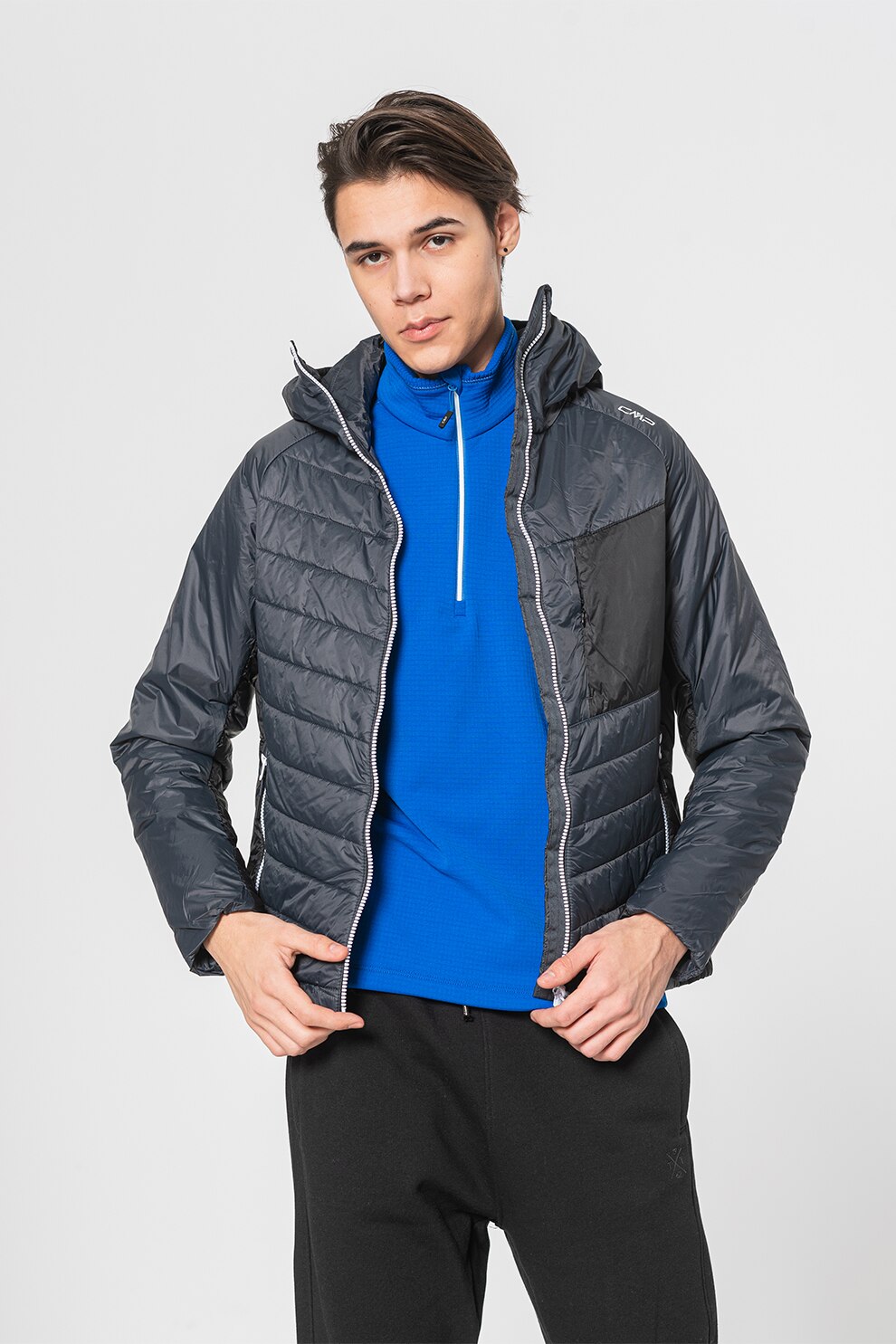 CMP, Geaca cu gluga Hybrid, Gri antracit, 50 - eMAG.ro