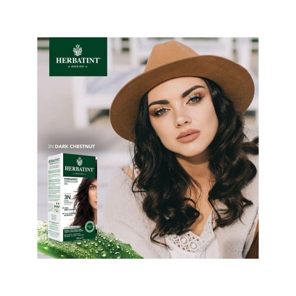 Vopsea pentru par castaniu inchis 3N, Herbatint, 150 ml - eMAG.ro