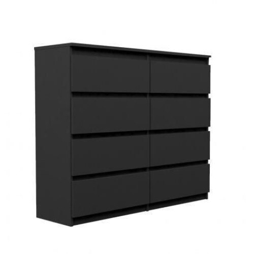 Comoda, 8 Sertare, 140x100x35 cm, negru - eMAG.ro