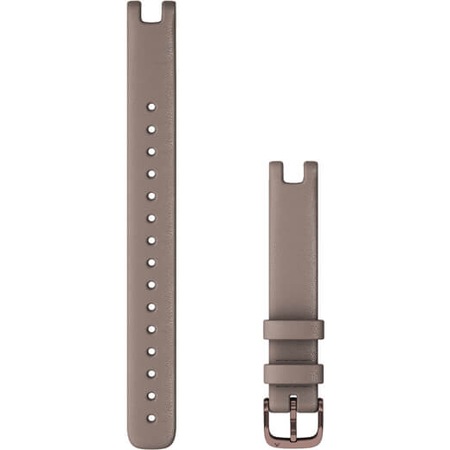 Curea ceas smartwatch Garmin Lily (14 mm), Piele bej, Catarama bronz ...