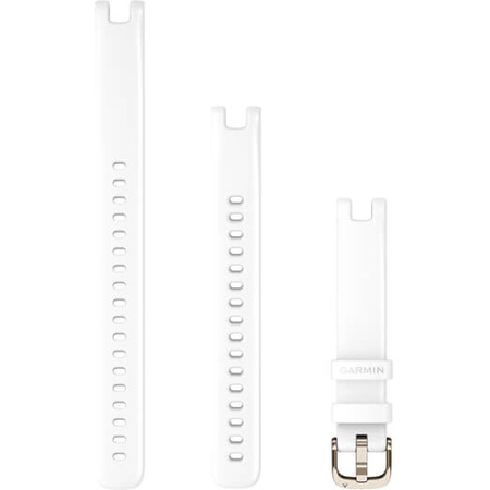 Curea ceas smartwatch Garmin Lily (14 mm), Silicon alb, Catarama aurie ...