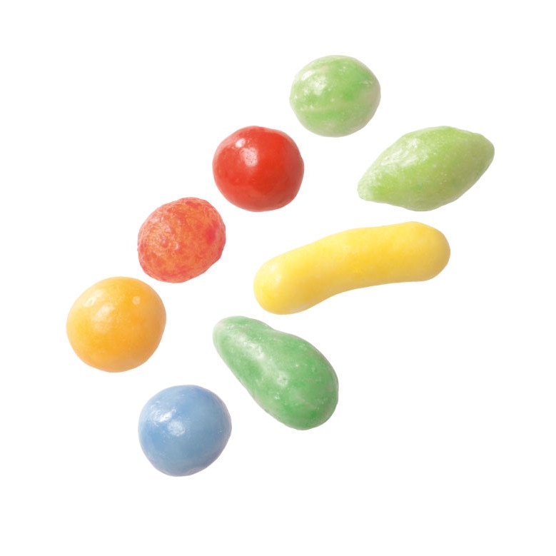 Bomboane colorate cu gust si forma de fructe, Italgum, pachet de 1 kg ...