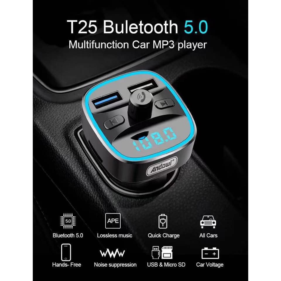 Modulator FM Andowl, Bluetooth CHT USB incarcare rapida 3.0, Port ...