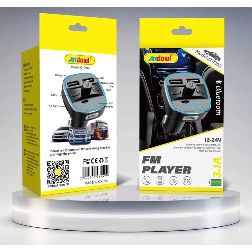 Modulator FM Andowl, Bluetooth CHT USB incarcare rapida 3.0, Port ...