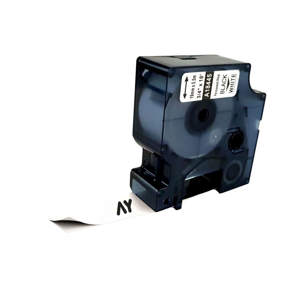 Etichete Aymo compatibile Dymo 18445, 19mmx5.5m, vinil, negru/alb - eMAG.ro