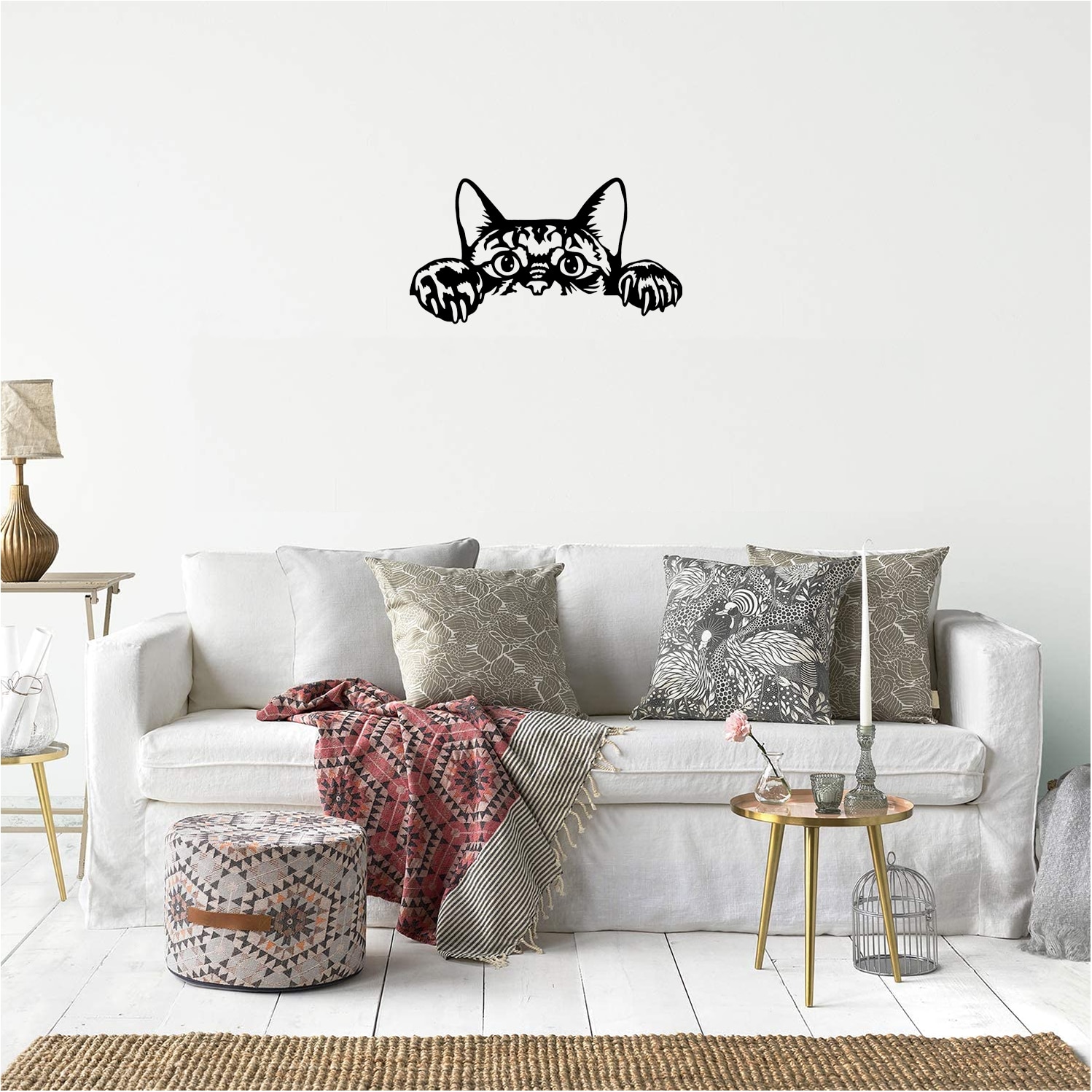 Decor perete Pisica HH801 din lemn 32x17 cm - eMAG.ro