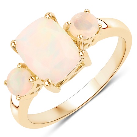 Inel placat cu aur Goldancé, Argint/Opal, Auriu/Roz - eMAG.ro