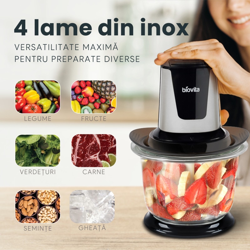 Tocator Electric pentru Legume, Fructe si Alimente, 500W, 1.5 Litri ...