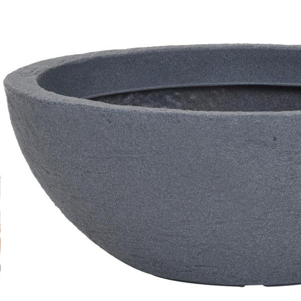 Ghiveci de flori, mare, oval, gradina, exterior, gri, 59x34x23 cm - eMAG.ro