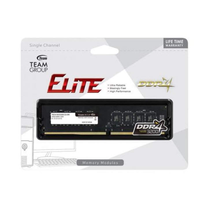 Memorie TeamGroup 16GB, DDR4-3200MHz, 1.2V, CL22 - eMAG.ro