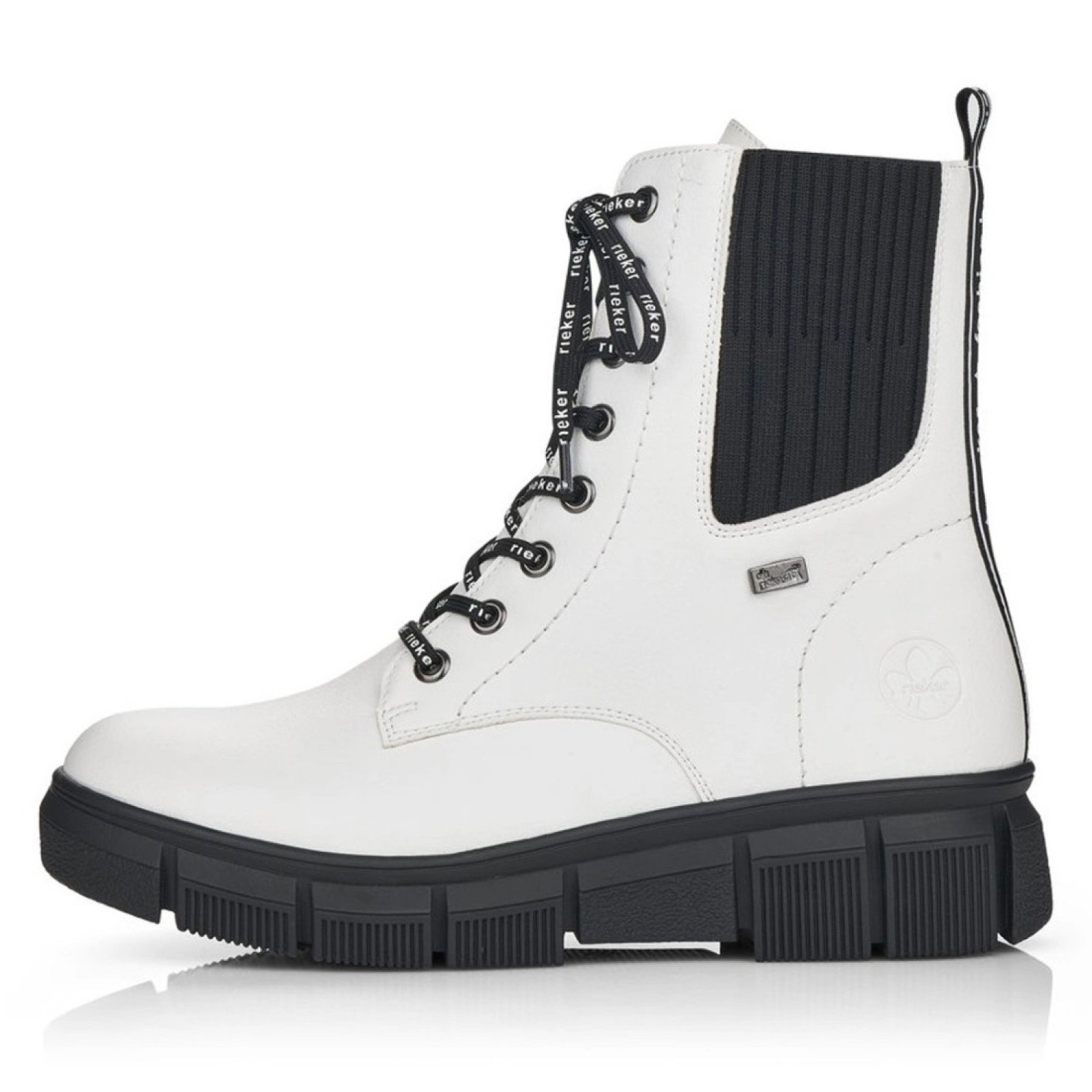 Cizme dama Rieker cu sireturi X3414-80 cu membrana hidrofuga alba 06153 ...