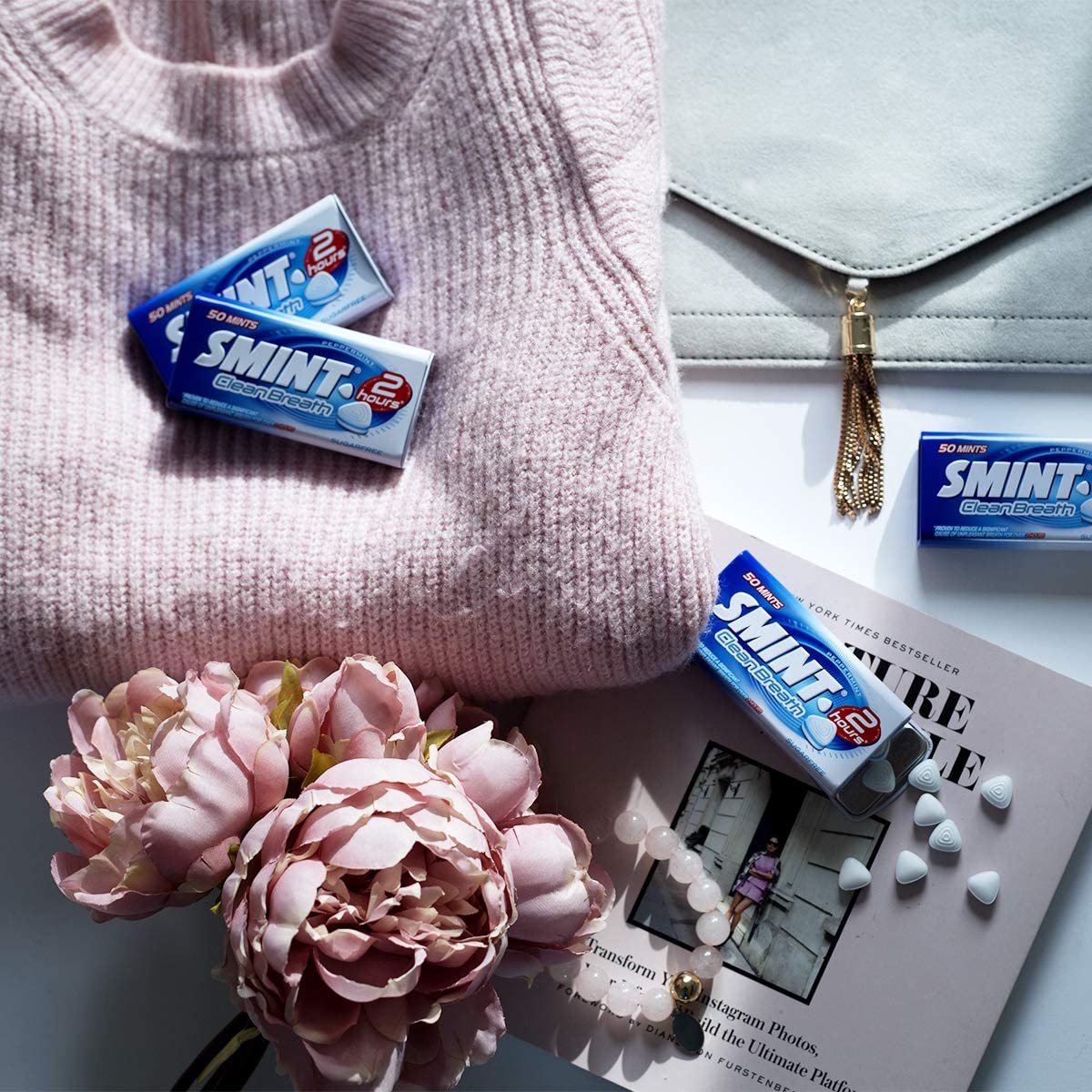 Set 12 cutii, 50 bomboane mentolate fara zahar, SMINT CleanBreath - eMAG.ro