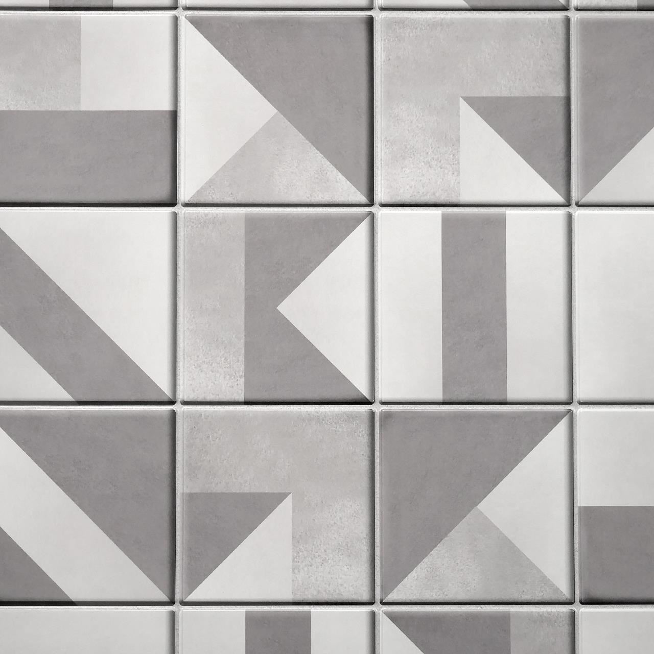 Декоративно пано, PVC, мраморна шарка, геометрично, бяло и сиво, 96x48 ...