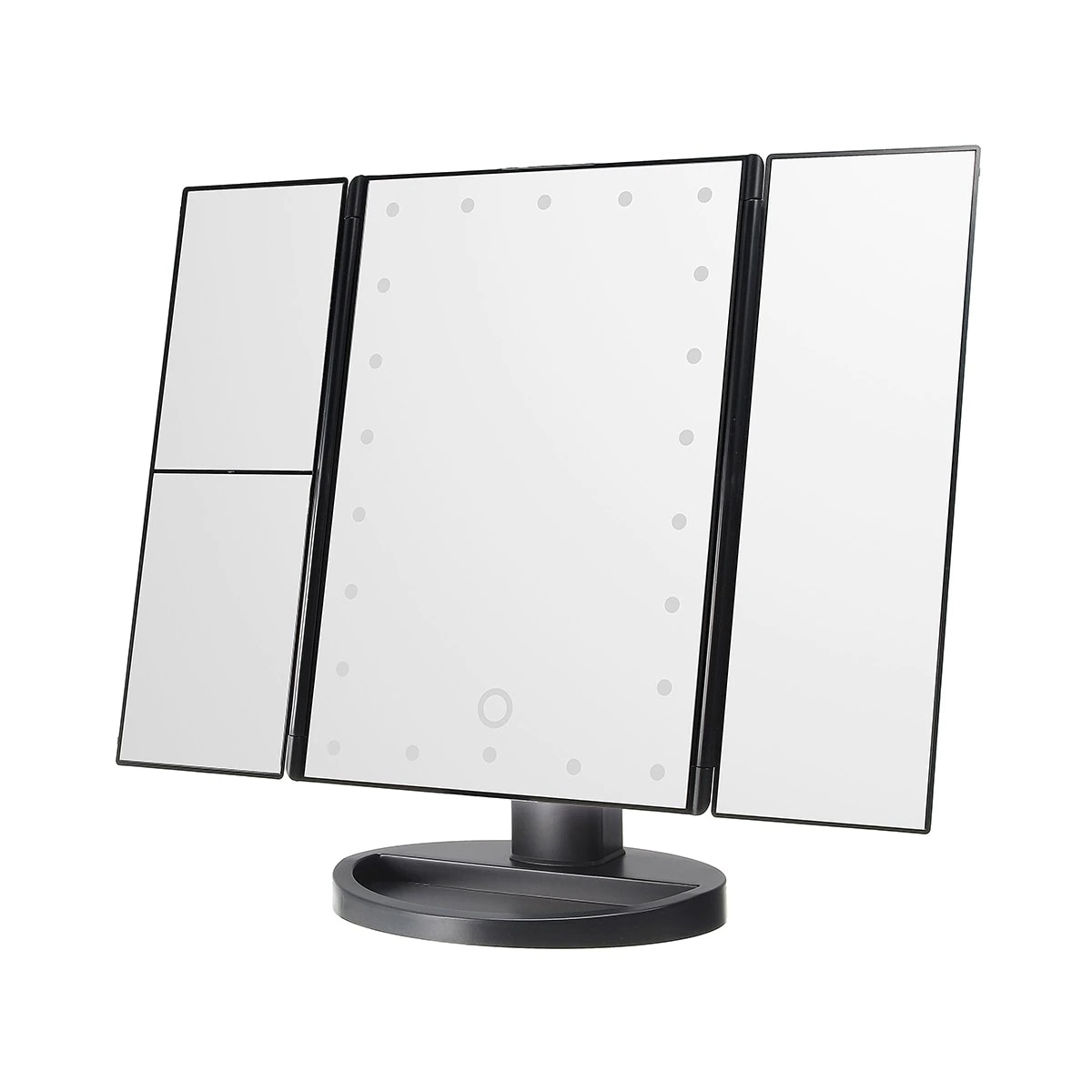 Tiessa® LED козметично огледало, идеално за грим, сензорен бутон, черно ...